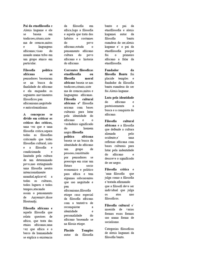 Pai Da Etnofilosofia e Alexis Kagame e Ele Se Baseia em Tradicoes | PDF ...