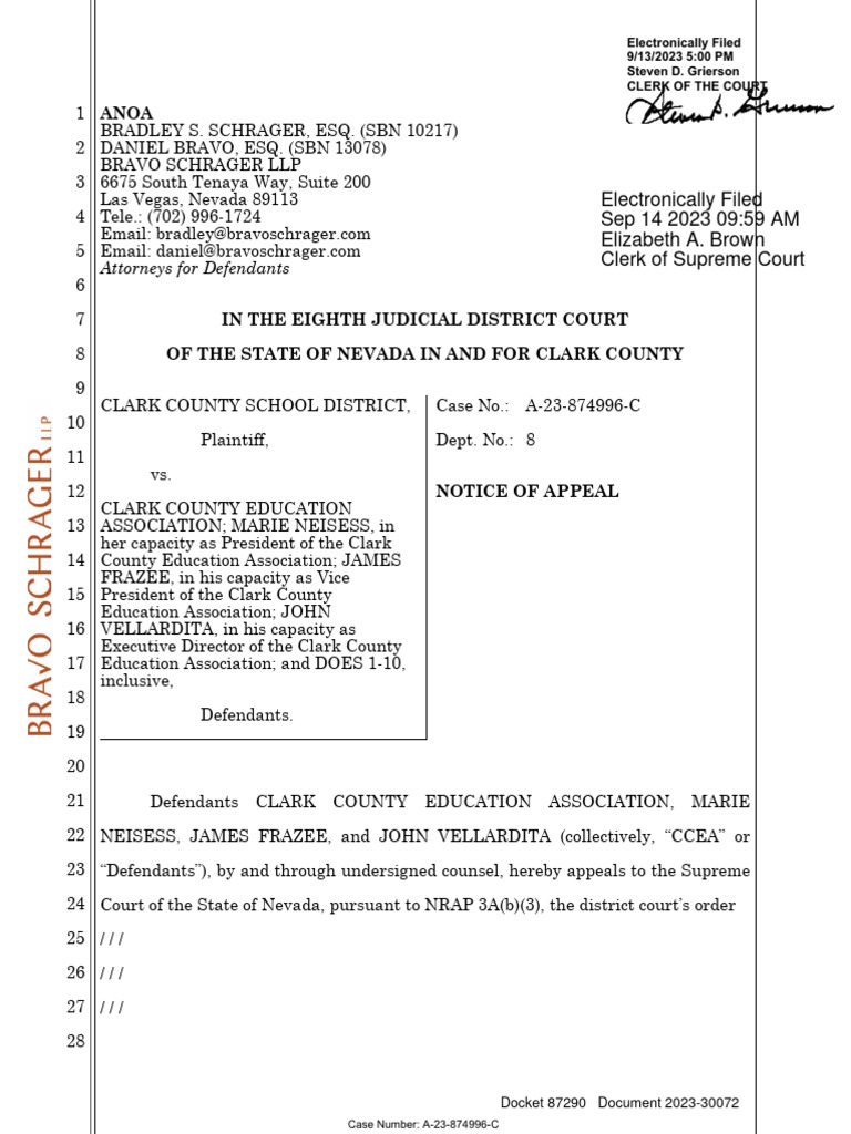 CCEA Files Appeal Against CCSD Injunction | PDF | Injunction | Tort