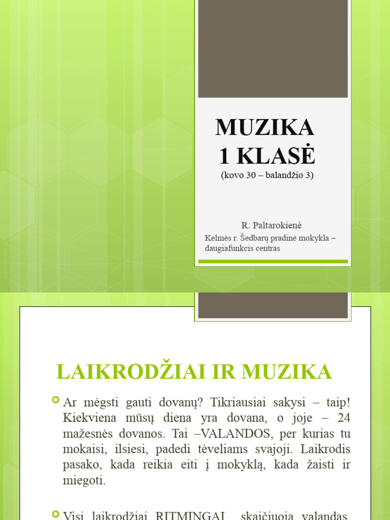 Muzikos Pamoka 1 Kl. | PDF