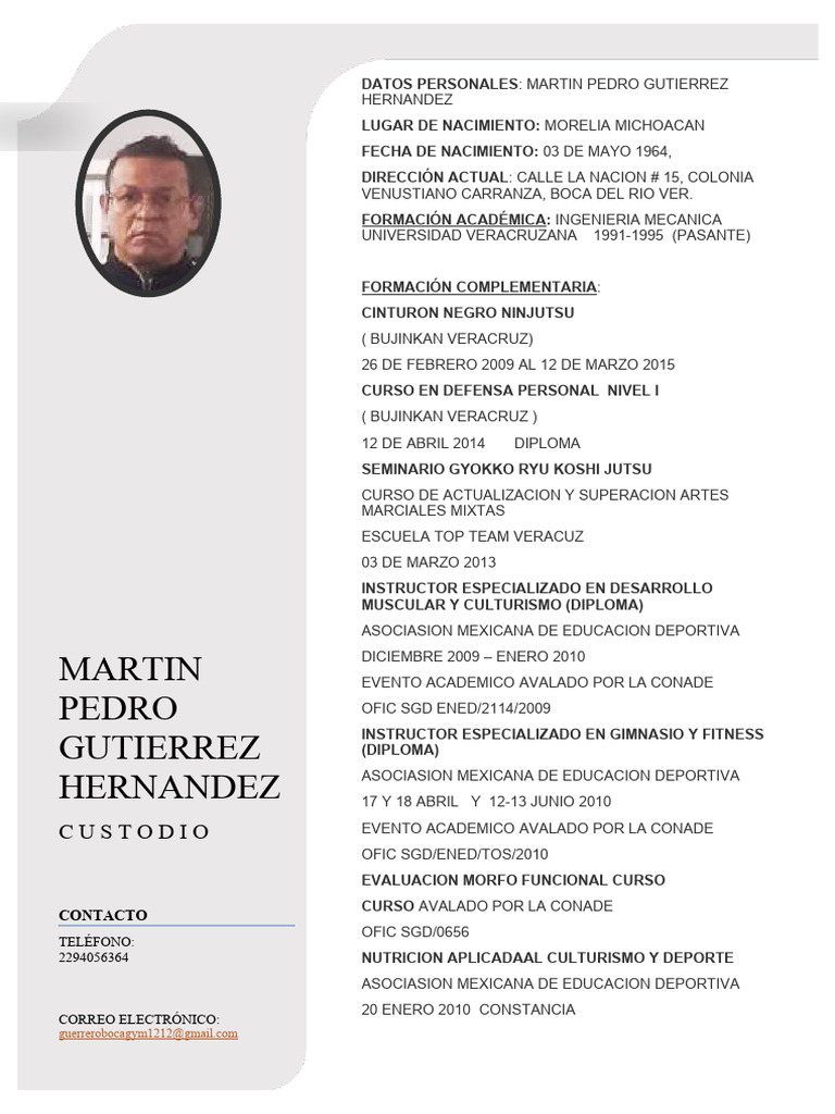 CV Martin Gutierrez | PDF | Militar