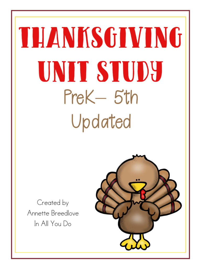 Thanksgiving Unit Study | PDF | Thanksgiving | Thanksgiving Dinner