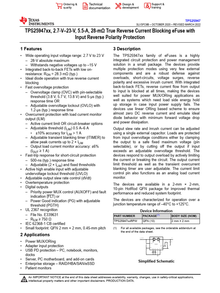 Tps 25947 | PDF | Power Supply | Capacitor