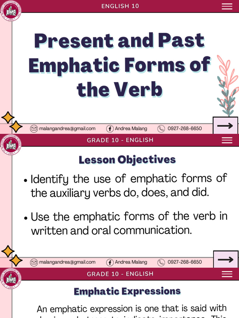 Emphatic Forms of The Verb | PDF | Verb | Stress (Linguistics)