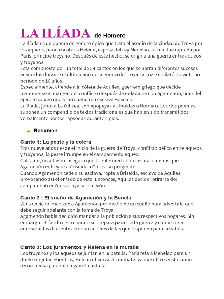 La Ilíada de Homero | PDF | Héctor | Ilíada