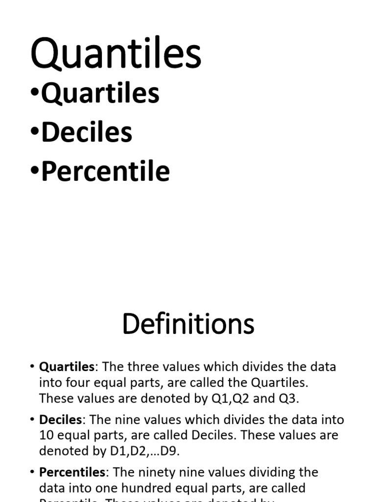 Decile and Percentile | PDF | Quantile | Sampling (Statistics)