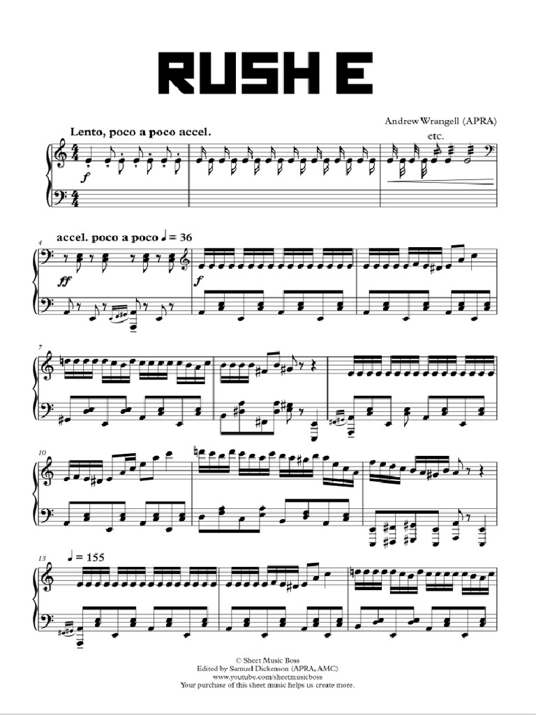 Rush E Sheet Music | PDF