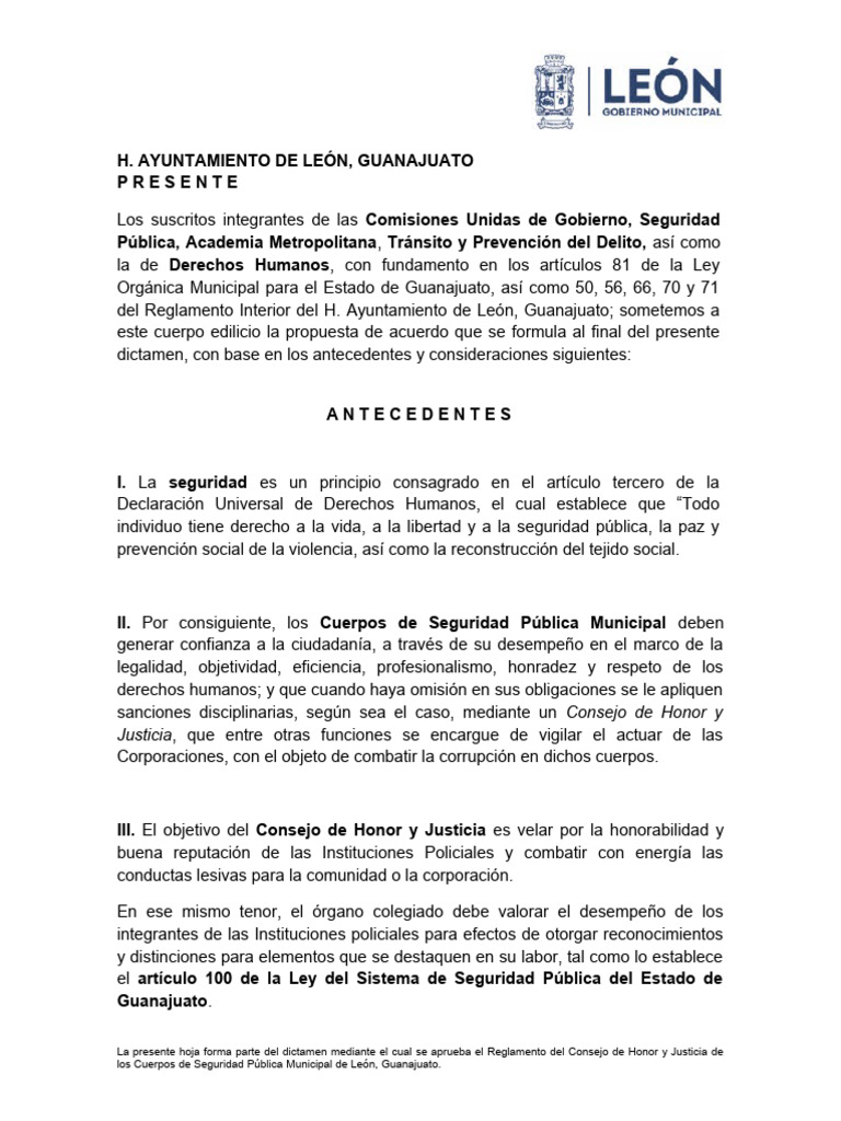 Anexo-58-191296616-Reglamento Consejo de Honor y Justicia Seguridad Pblica | PDF | Gobierno ...