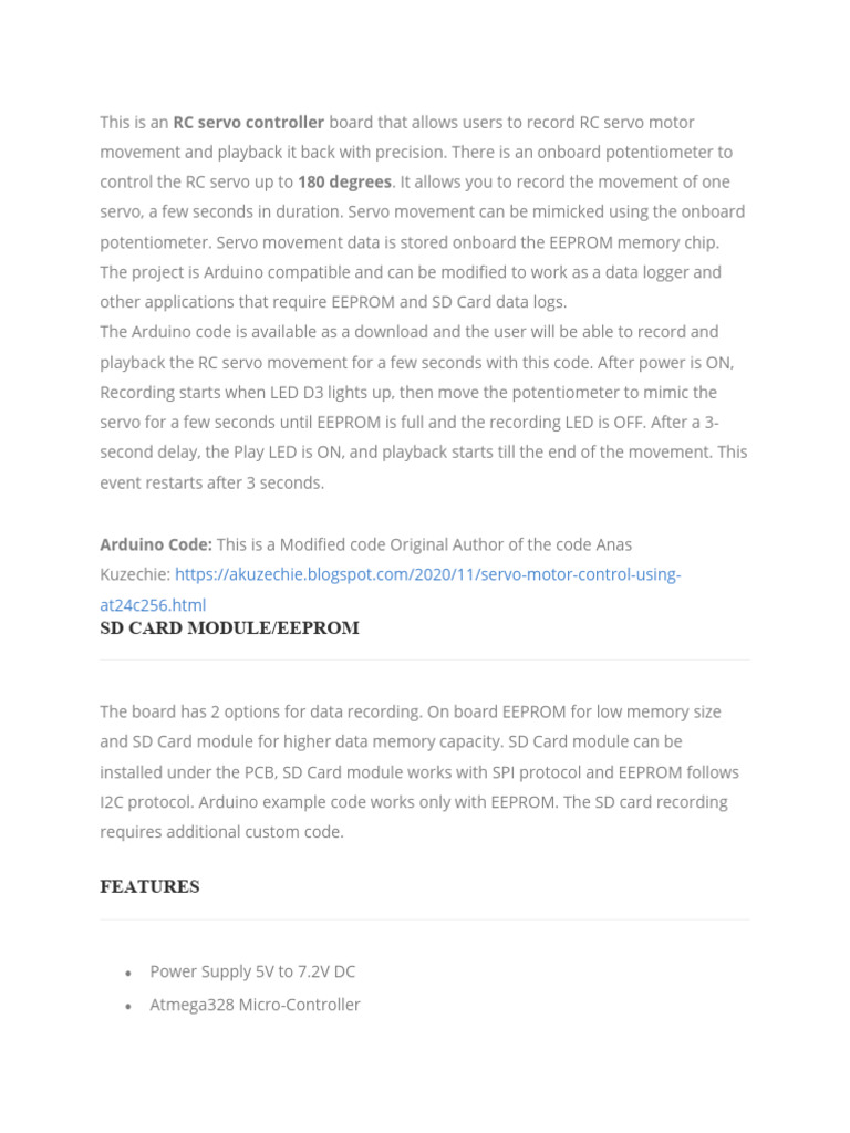 Servo Control Design | PDF | Computer Hardware | Electricity