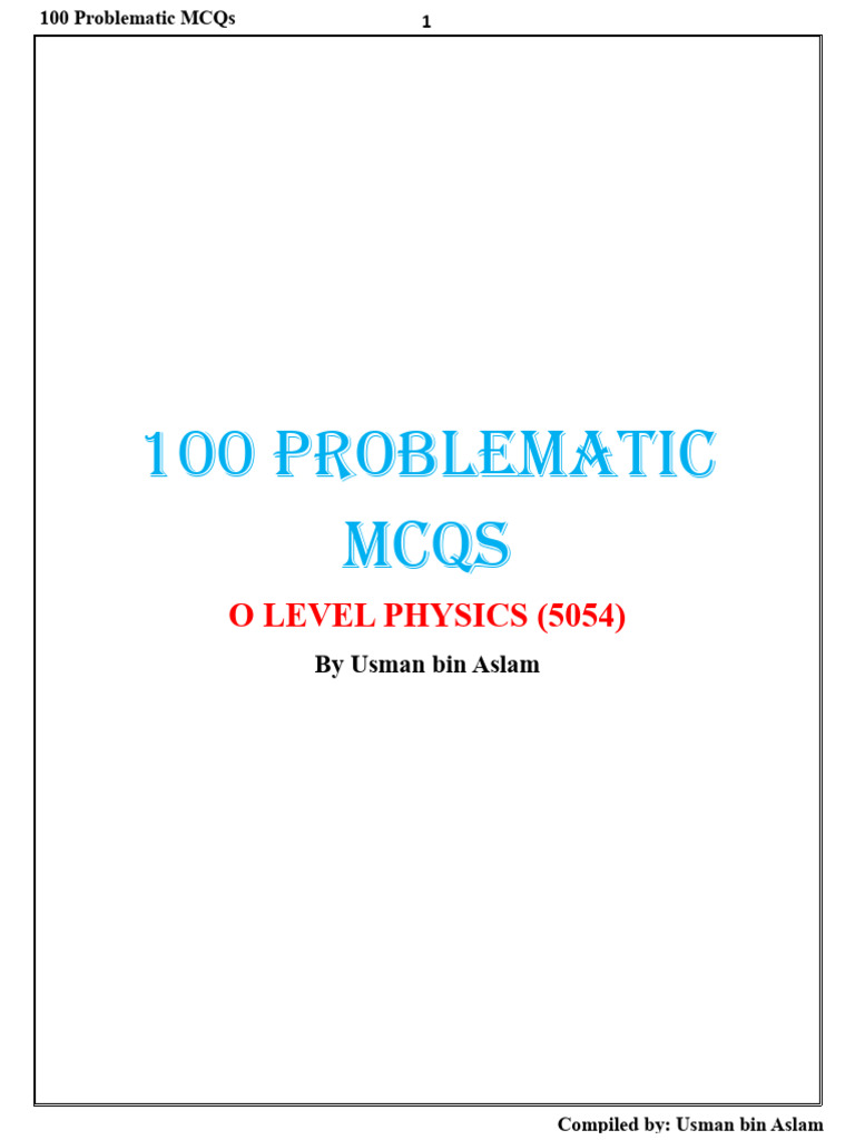 100 Problematic MCQs | PDF