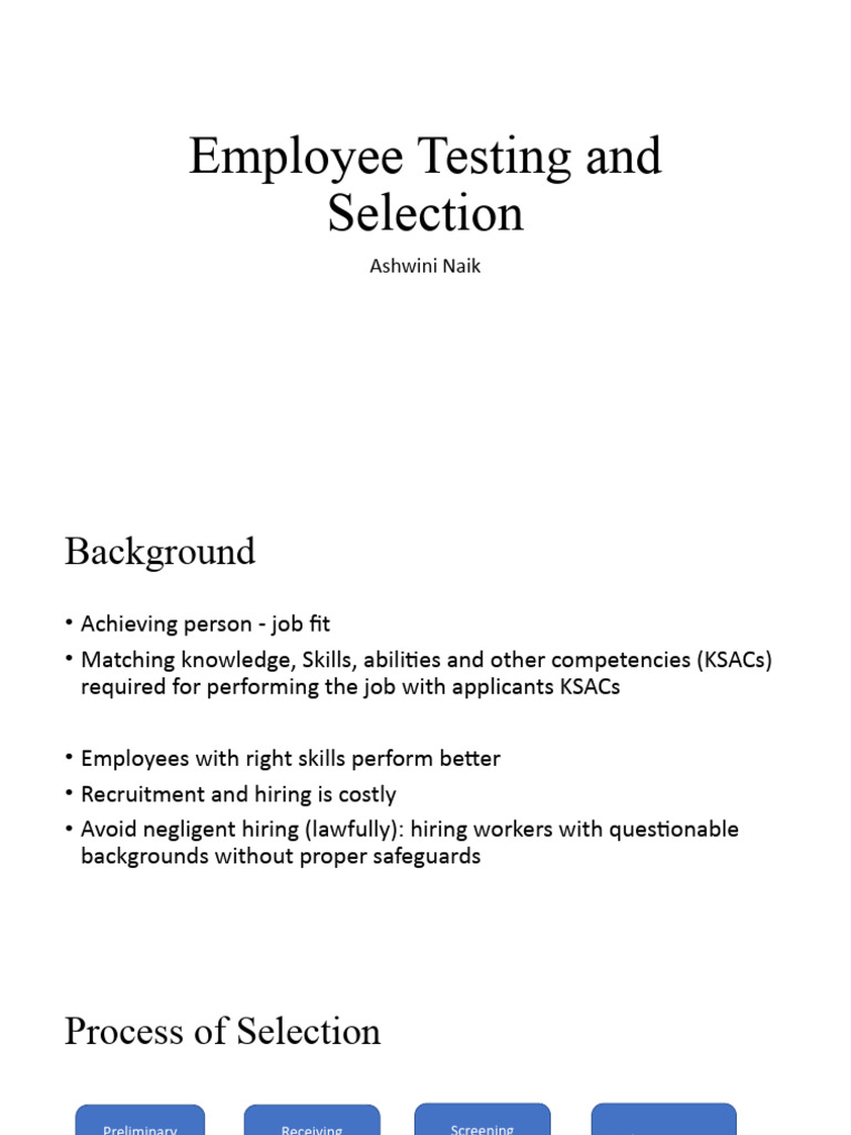 Employee Testing and Selection | PDF | Optimism | Background Check