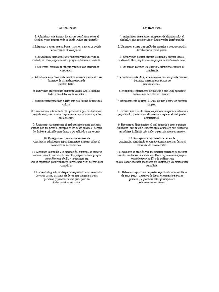 Los Doce Pasos | PDF