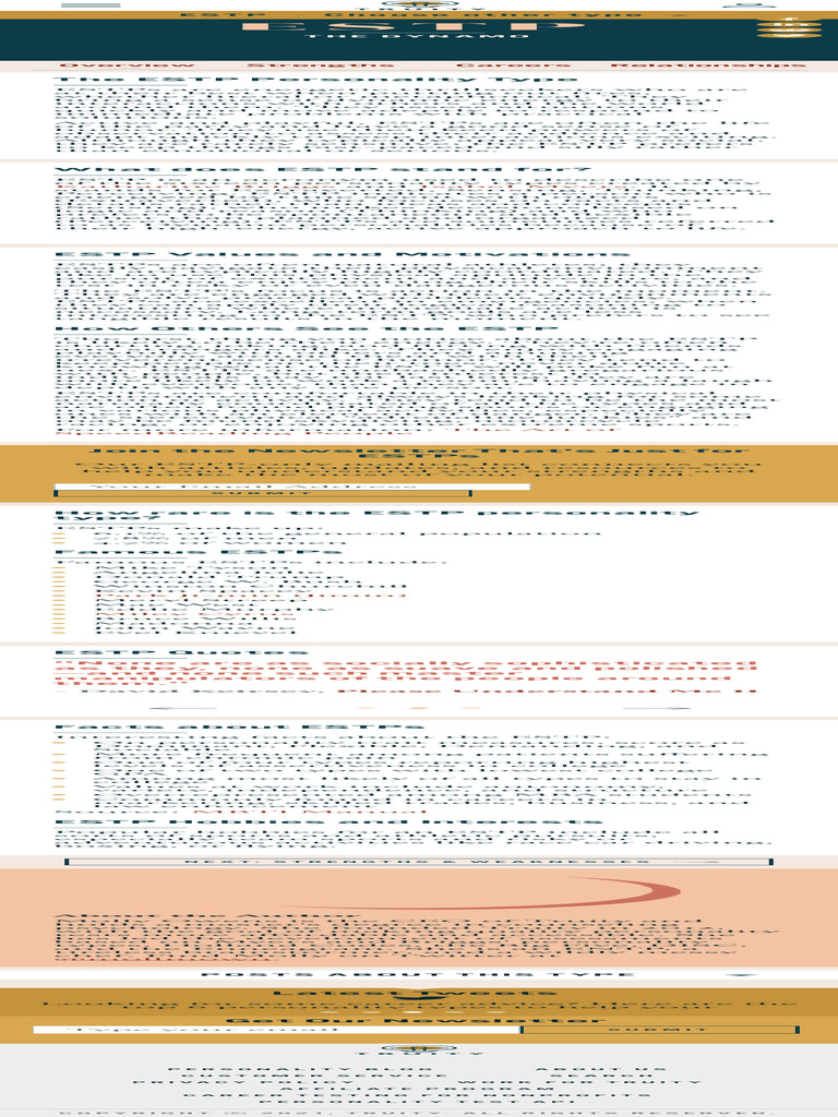 Understanding the ESTP Personality Type | PDF | Personality Type ...
