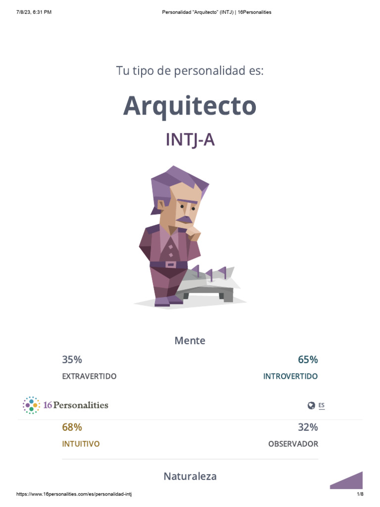 Personalidad "Arquitecto" (INTJ) - 16personalities | PDF