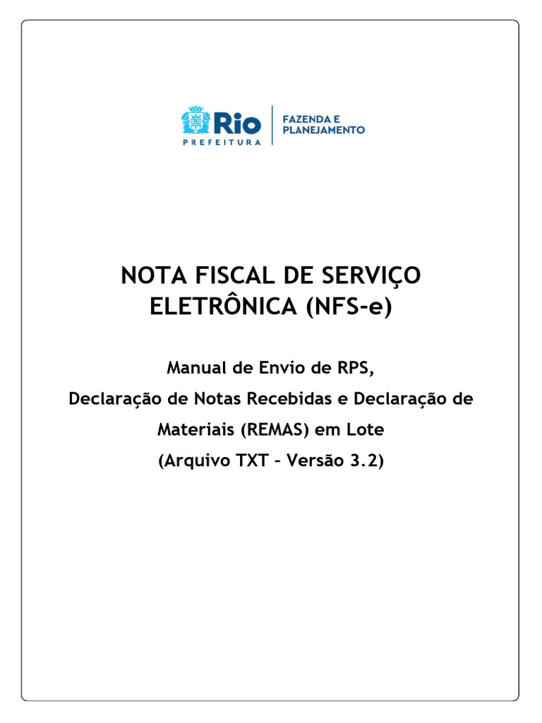 NFSe Layout Rps | PDF | Recibo | Comunicação escrita