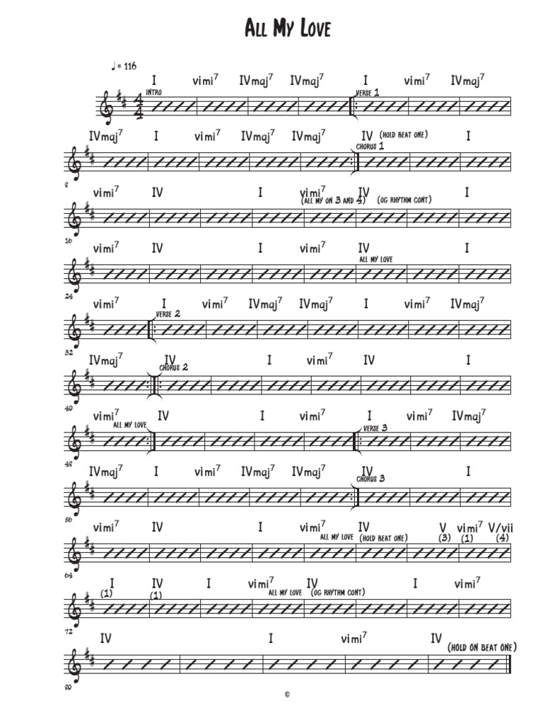 All My Love (Numbers) - SCORE | PDF