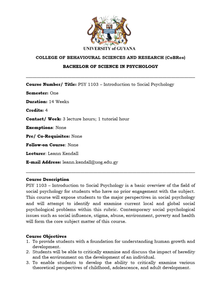 PSY 1103: Intro to Social Psychology Course | PDF | Psychology | Compassion