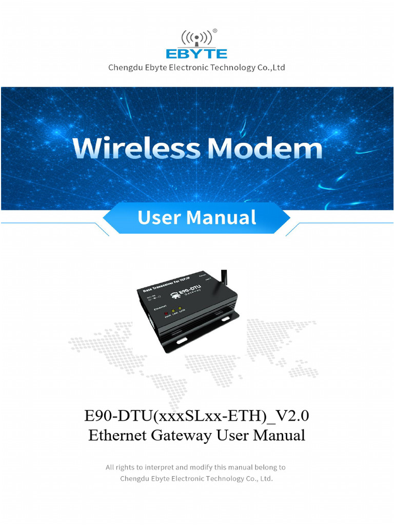 E90-DTU (xxxSLxx-ETH) - V2.0 UserManual EN v1.0 | PDF | Port (Computer Networking) | Computer ...