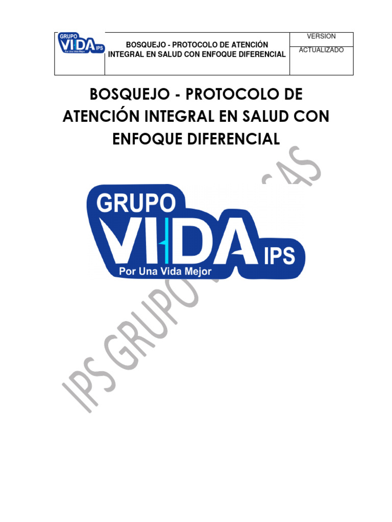 H. Bosquejo Protocolo Enfoque Diferencial | PDF | Invalidez | Intersexual