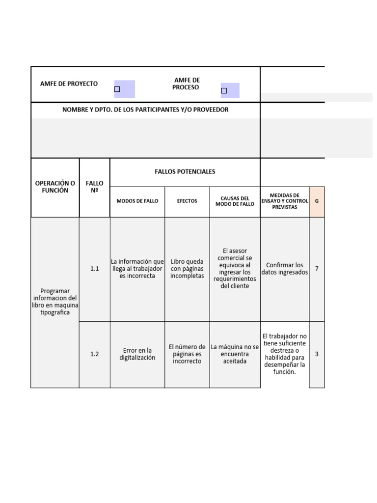 Matriz Amfe Ejemplo | PDF