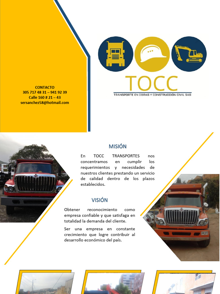 Broshure Tocc Transportes | PDF | Negocios