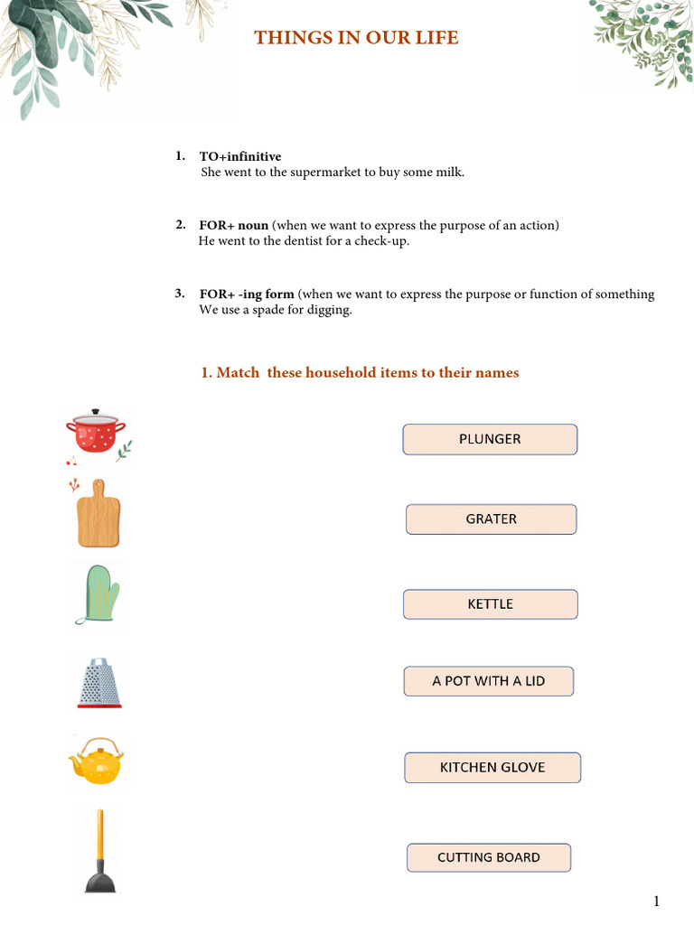 Things We Use | PDF | Linguistics | Grammar