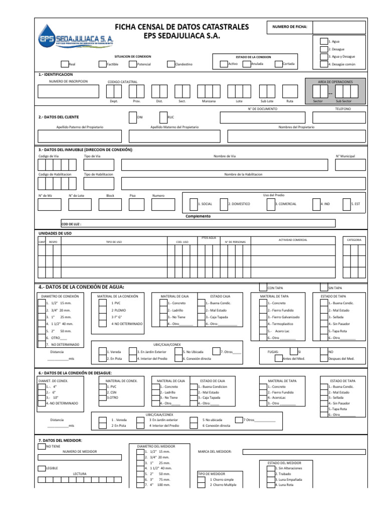 Ficha Catastral de Eps (2021 V.02) | PDF | Materiales | Ingeniería de ...