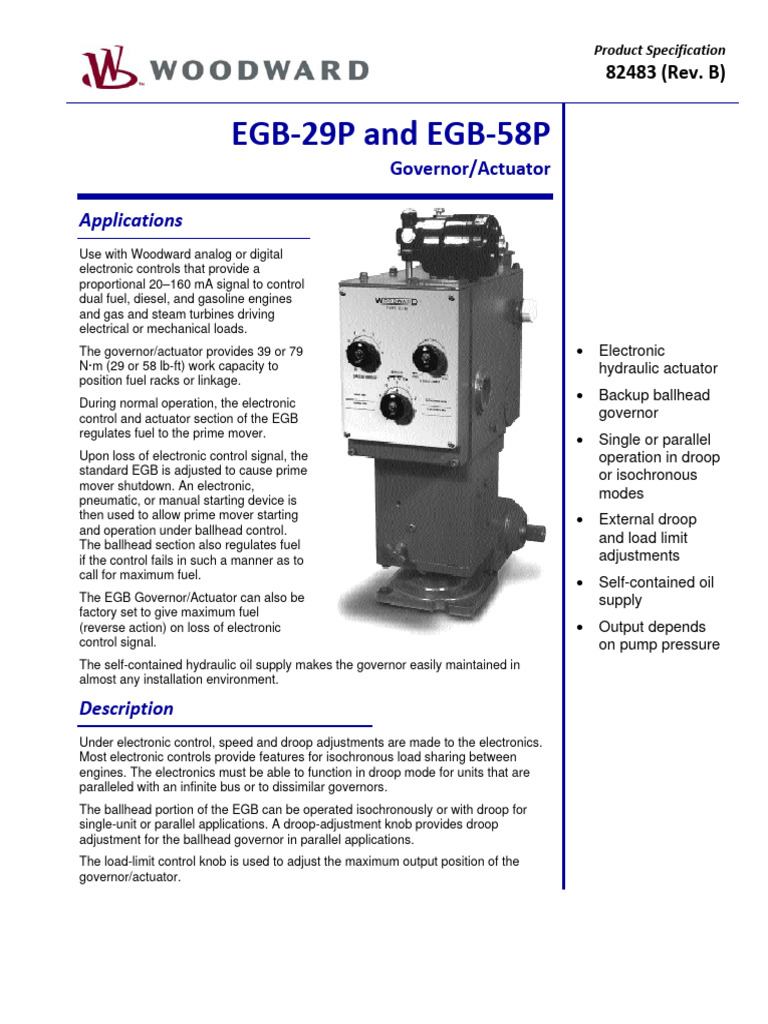 EGB 29P and EGB 58P: Applications | PDF | Actuator | Engines