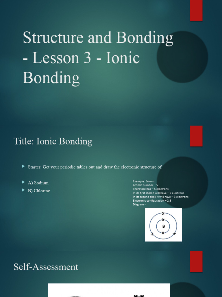 Structure and Bonding - Lesson 3 - Ionic Bonding | PDF | Ion | Ionic ...