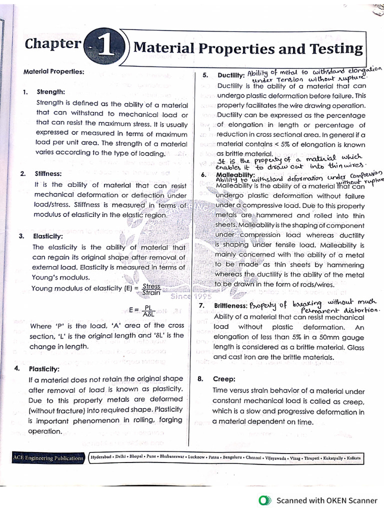 Material Science and Engineering (Gate-Formulas) | PDF