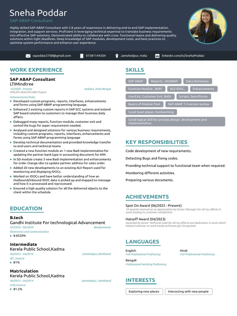 Sneha's Resume PDF | PDF | Systems Engineering | Computer Science