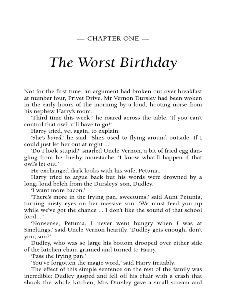 Harry-Potter-And-The-Chamber-Of-Secrets, Chapter 1 | PDF | Harry Potter ...