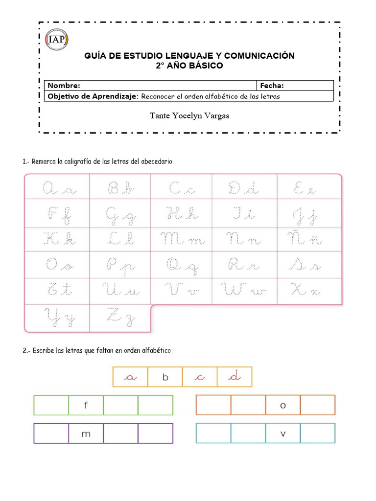 Guia de Orden Alfabetico | PDF