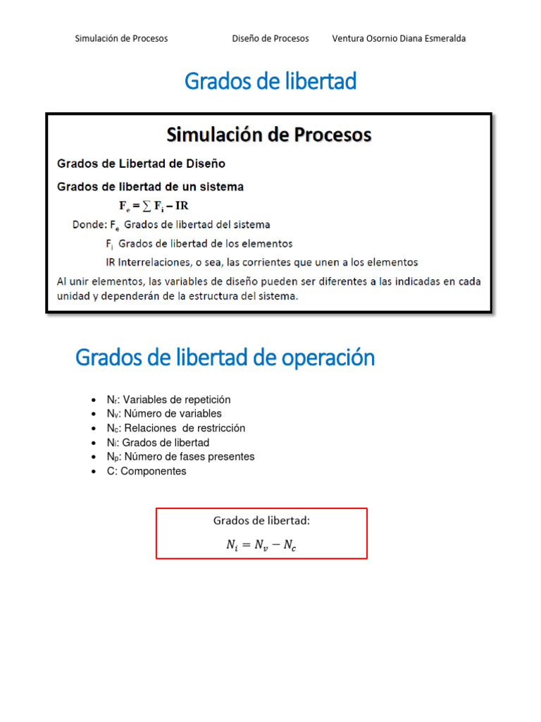 Grados de Libertad en Procesos Químicos | PDF | Ingeniería de Procesos ...
