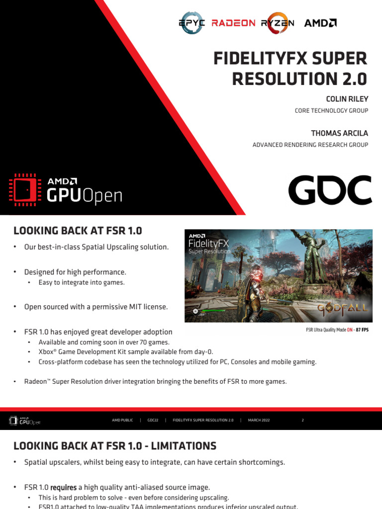 GDC FidelityFX Super Resolution 2 0 | PDF | Image Resolution | Program Optimization