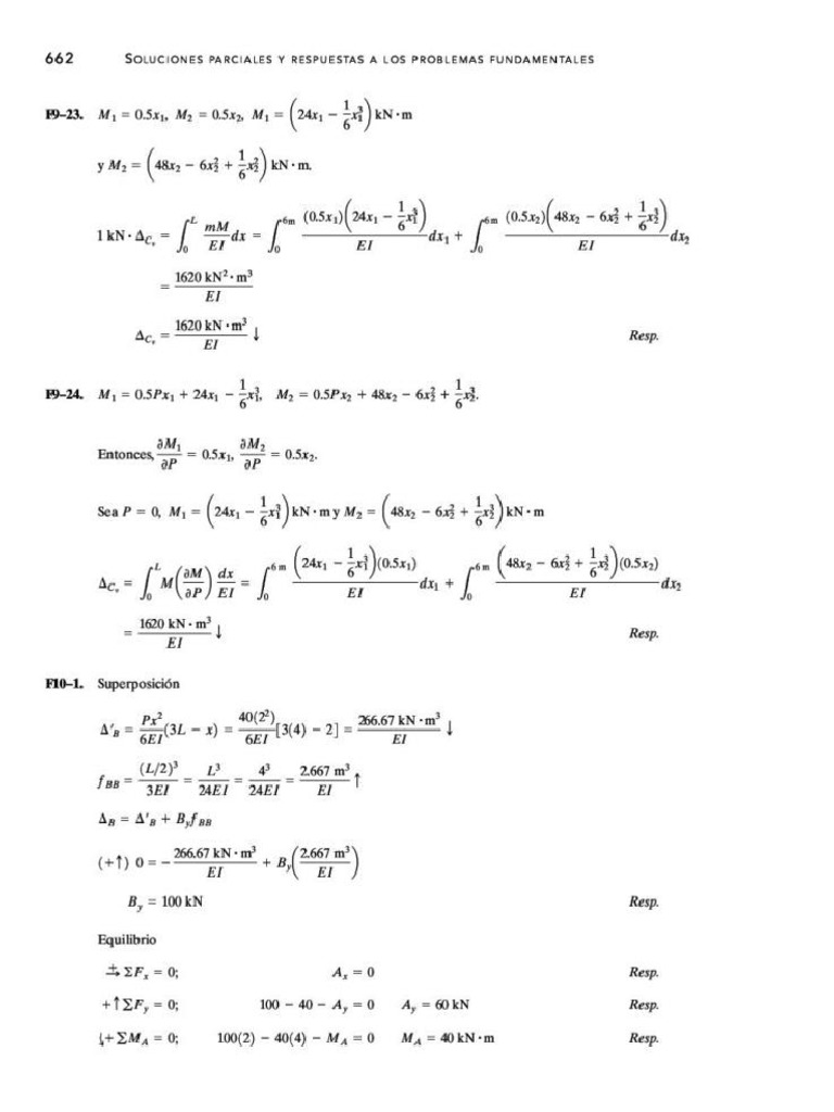 Análisis Estructural - Solucionario f10.1-f10.6 R. C. Hibbeler 8va Edición | PDF