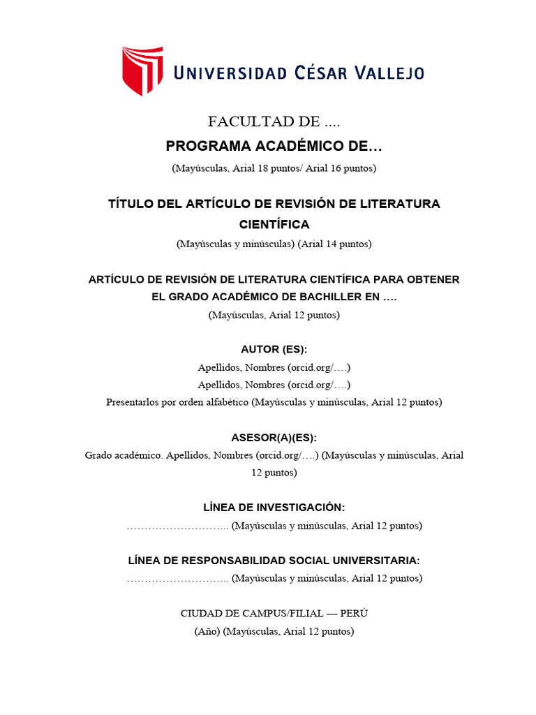 Modelo - ArtÍculo RLC | PDF | Caso de carta