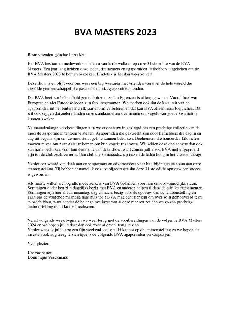 BVA Masters 2023 | PDF