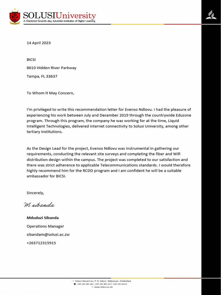 Reference Letter | PDF