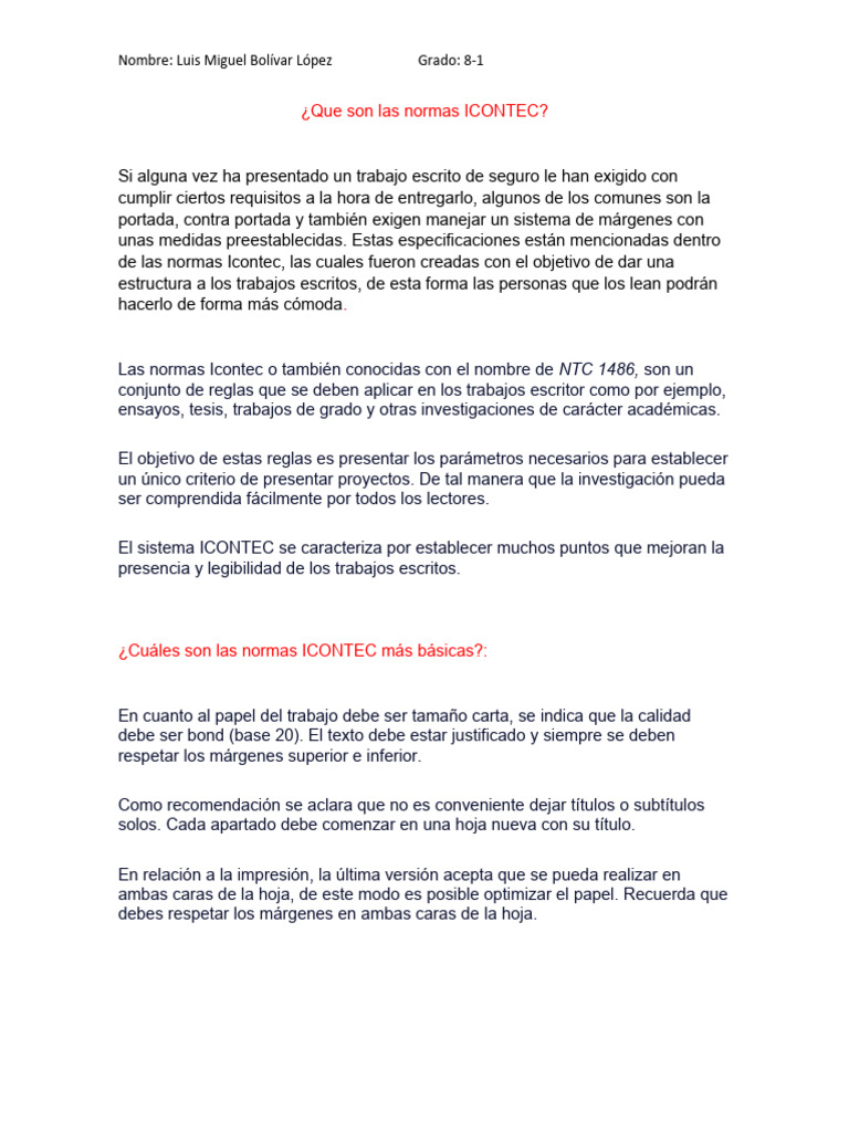 Que Son Las Normas ICONTEC | PDF