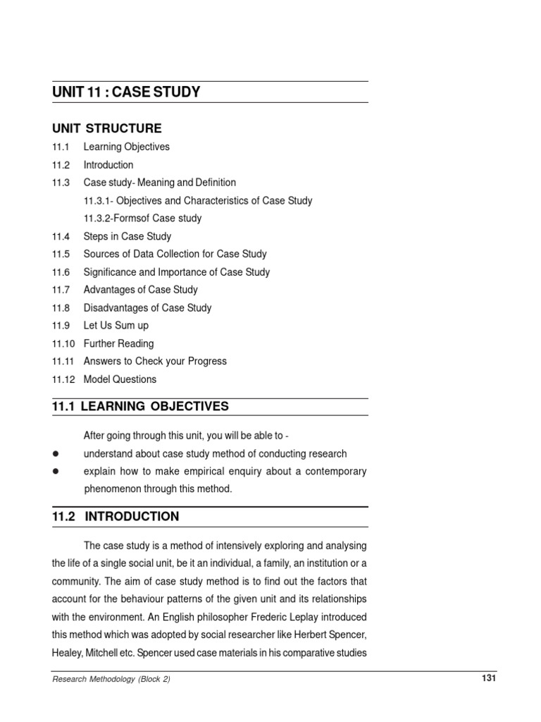 Unit 11 | PDF | Methodology | Case Study