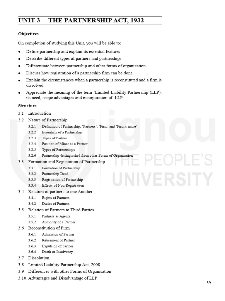 Unit 3 | PDF | Partnership | Law Of Agency