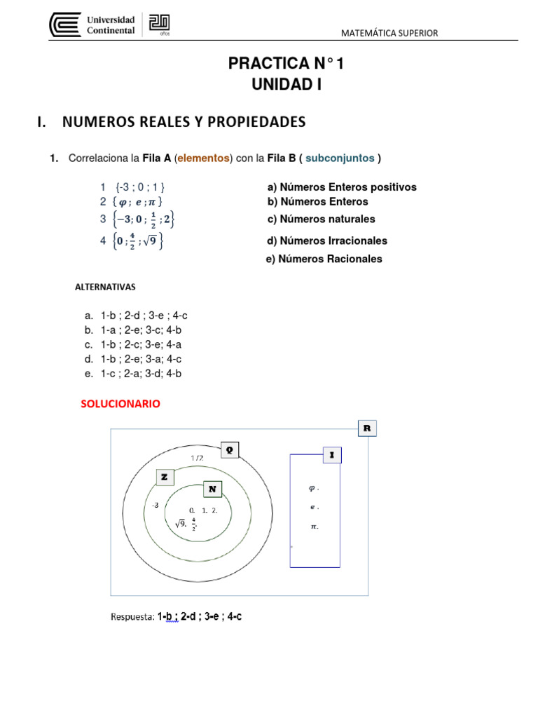 Ejercicios de Números Reales y Propiedades Matemáticas | PDF ...