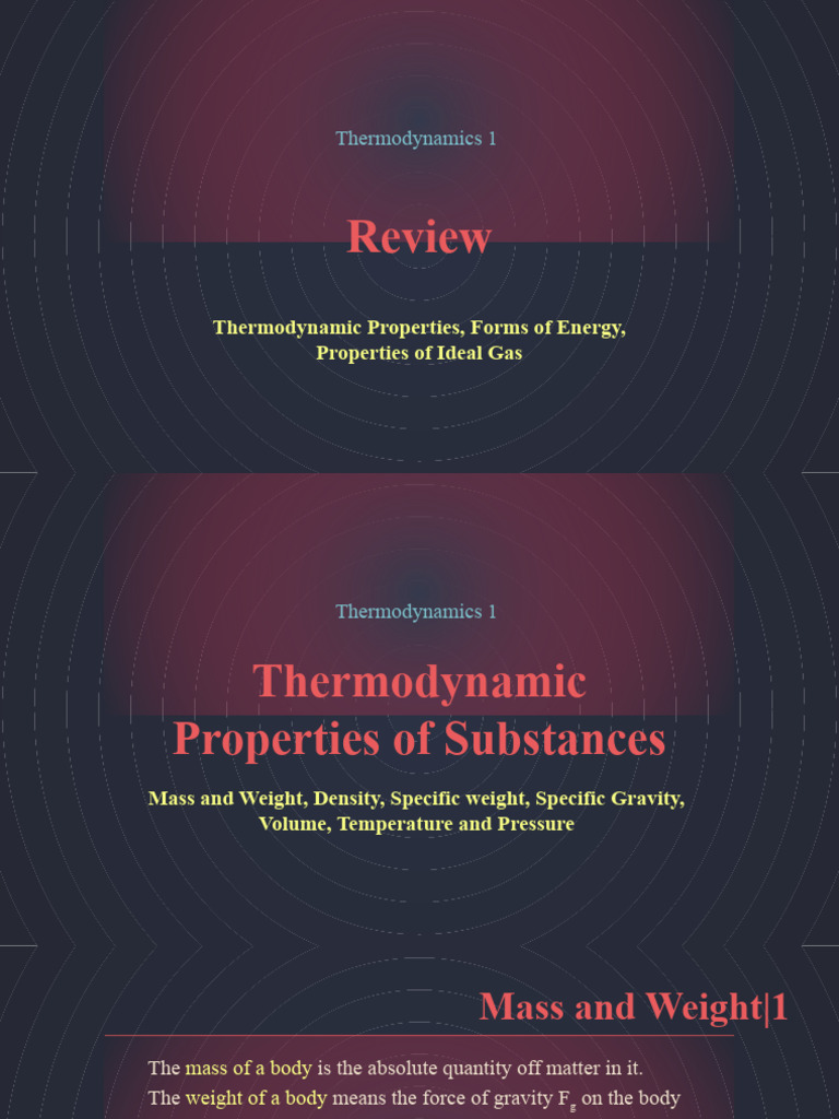 0 - Review - Thermo 1 | Download Free PDF | Temperature | Density