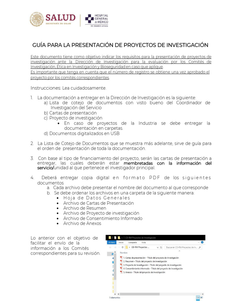 Guia para La Presentacion de Proyectos de Investigacion-2022 | Descargar gratis PDF ...