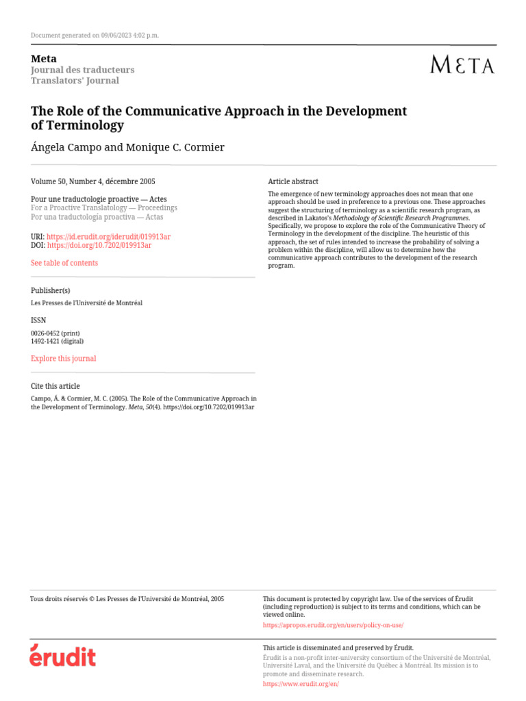 Communicative Theory of Terminology | PDF | Theory | Scientific Method