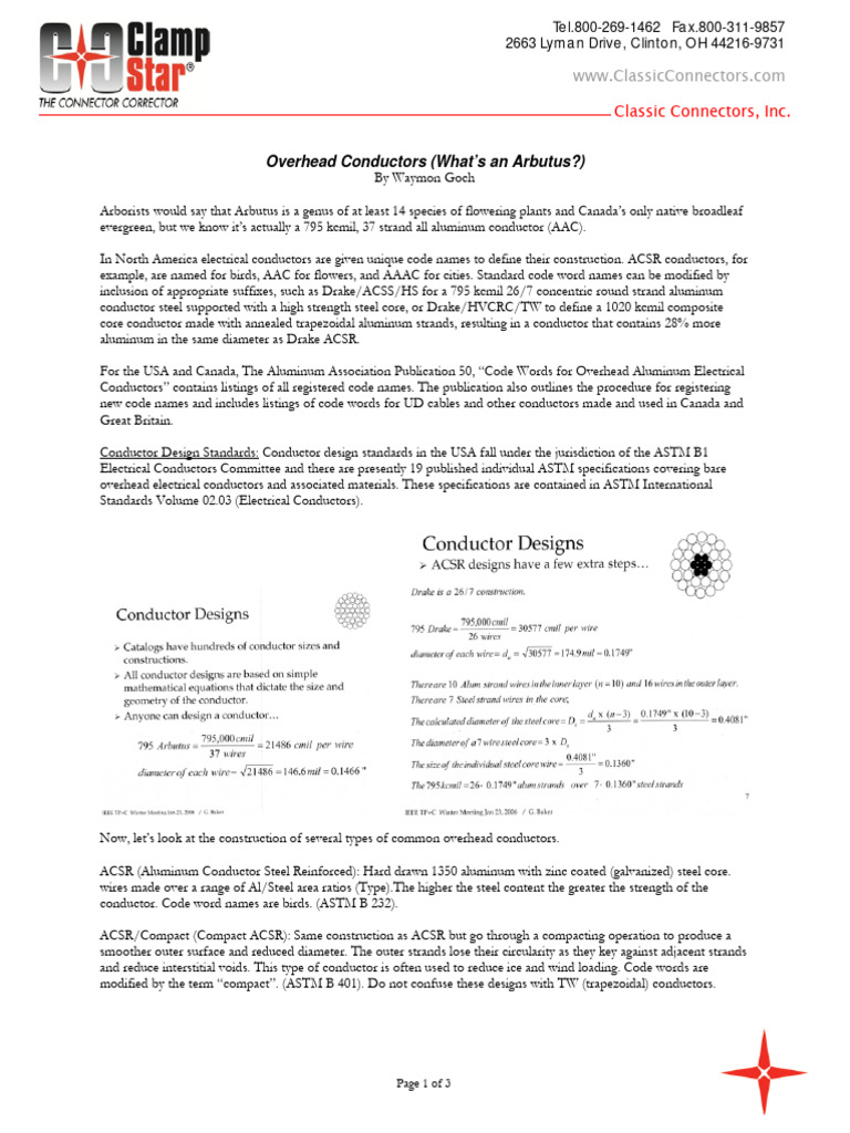 Overhead Conductor Arbutus | Download Free PDF | Physical Sciences ...