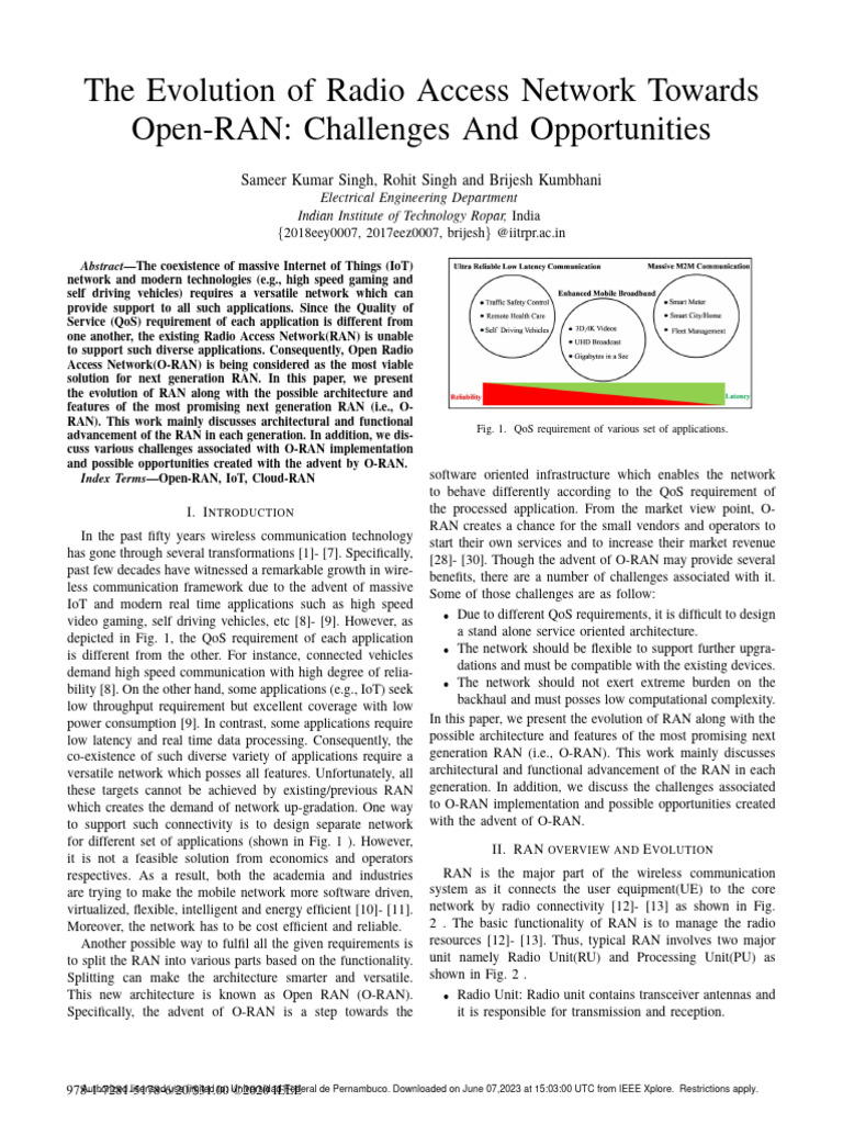 RAN-Evolution 2 Open-RAN Challenges and Opportunities | PDF | Computer ...