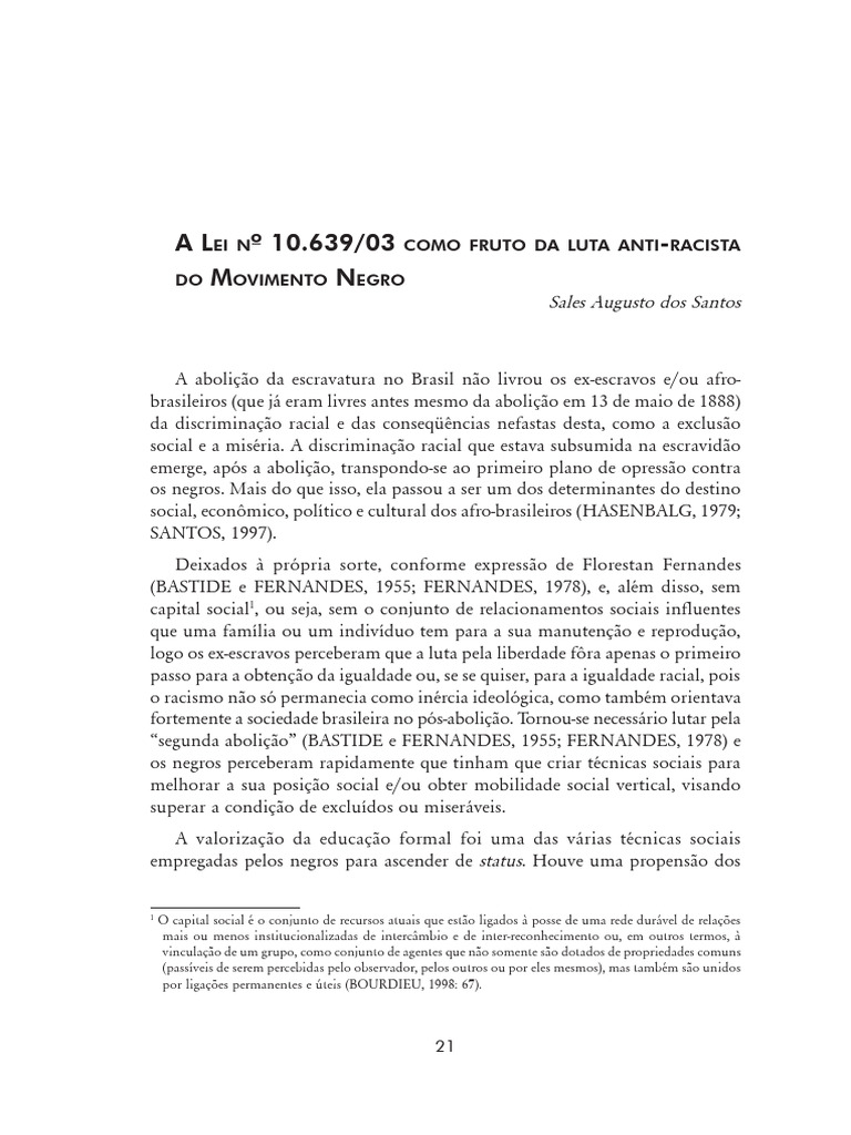 Educação e Luta Anti-Racista no Brasil | PDF | Racismo | Discriminação ...