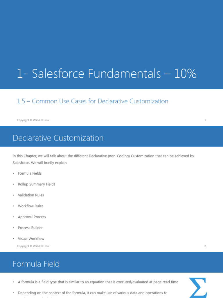 6.1 1.5 - Salesforce Fundamentals - Common Use Cases For Declarative ... 6.1 1.5 - Salesforce Fundamentals - Common Use Cases For Declarative ...