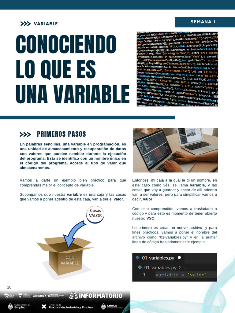 Semana 1 - Variables y Tipos de Datos | PDF | Python (lenguaje de ...